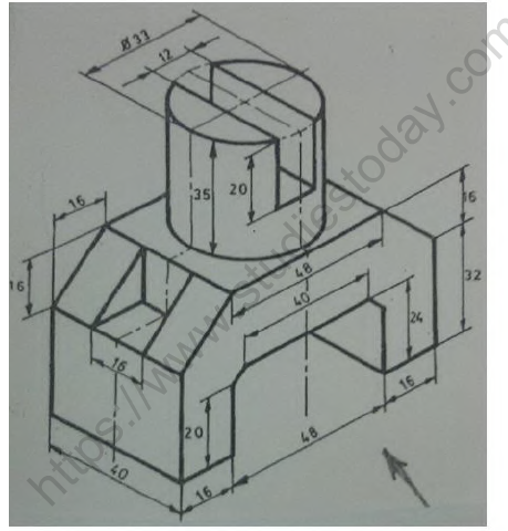CBSE Class 11 Engineering Graphics Question Paper Set E Solved